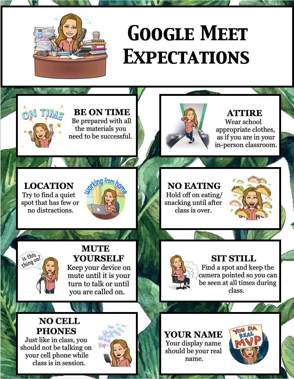 Google Meet Expectations | Mrs. Ederington